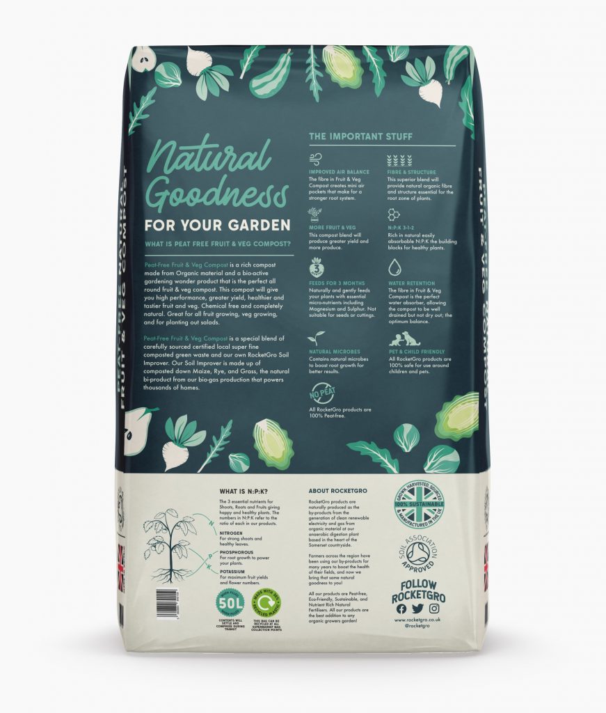 Peat-Free Fruit & Veg Compost 50L - RocketGro